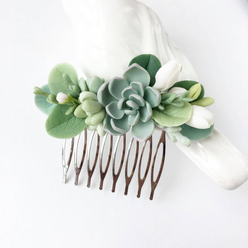 Succulent Hair Comb Mint Succulent Hair Piece Green Hair Stick - Etsy
