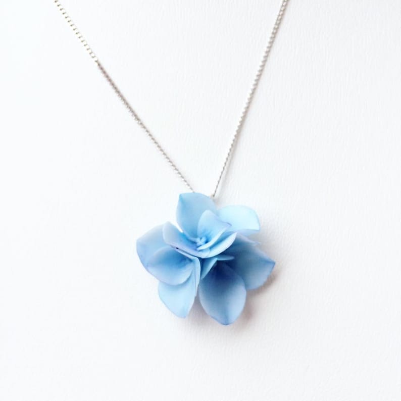 Blue Hydrangea Pendant Floral Jewelry Pendant Blue Pendant Floral ...