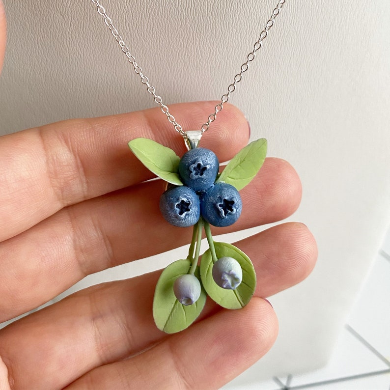 Blueberry Pendant, Blueberry Necklace, Blueberry Jewerly, Forest Berry ...