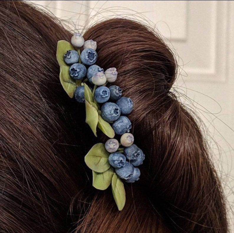 Blueberry Hair Pin Blueberry Hair Piece Blue Hair Clip Berry | Etsy