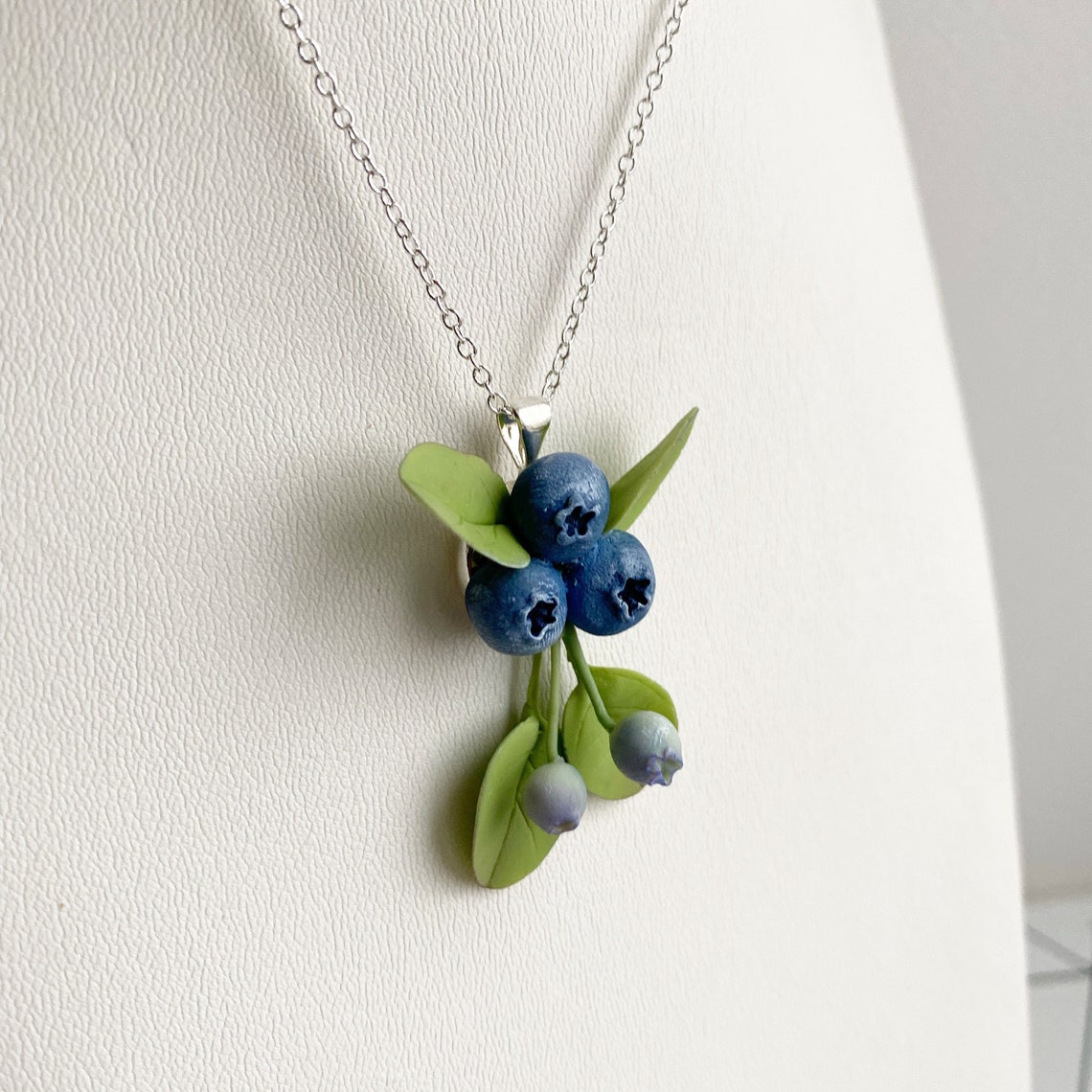 Blueberry Pendant, Blueberry Necklace, Blueberry Jewerly, Forest Berry ...