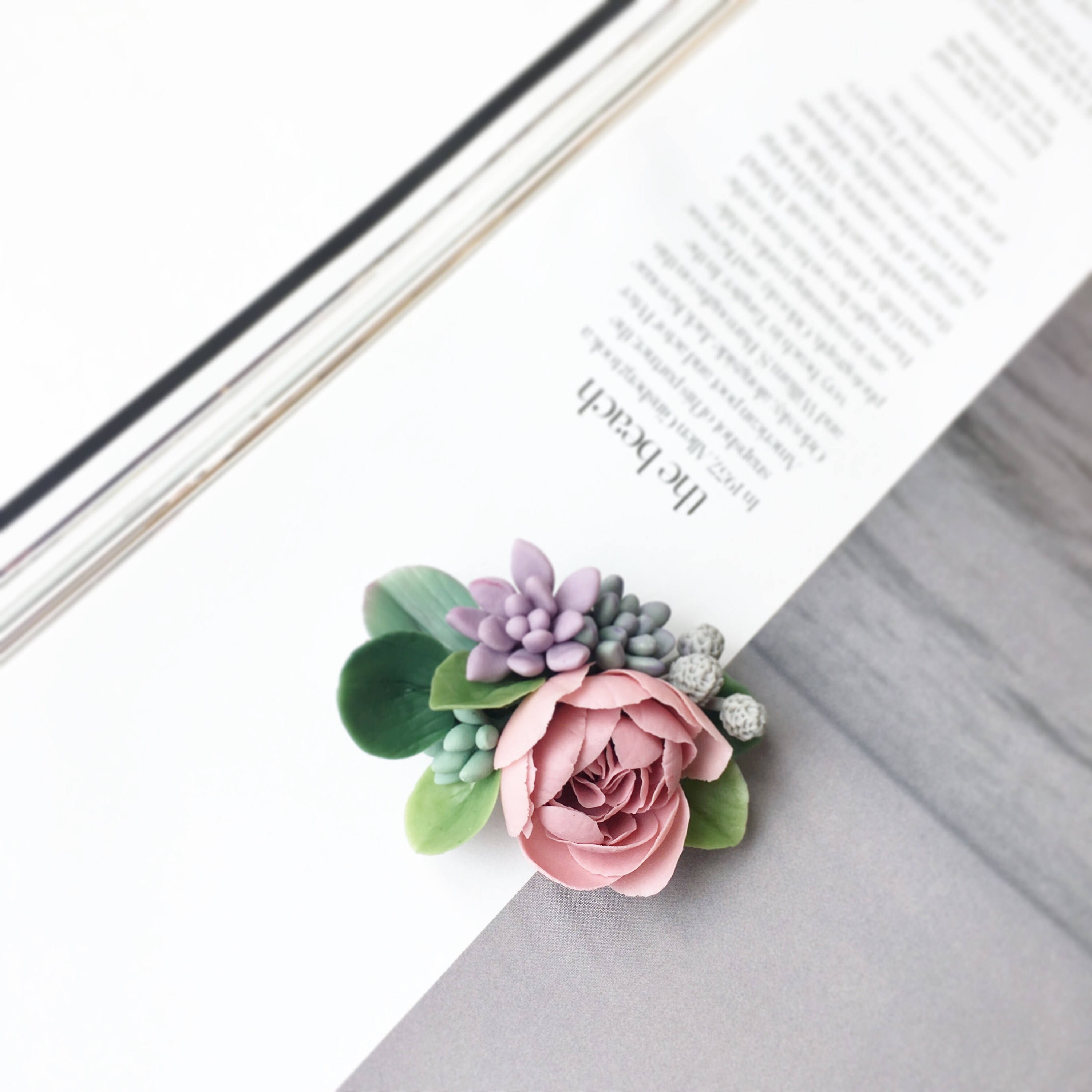 Dusty Rose Hair Clip Dusty Rose Brooch Pale Rose Hair Piece | Etsy