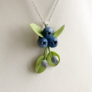 Blueberry Pendant, Blueberry Necklace, Blueberry Jewerly, Forest Berry ...