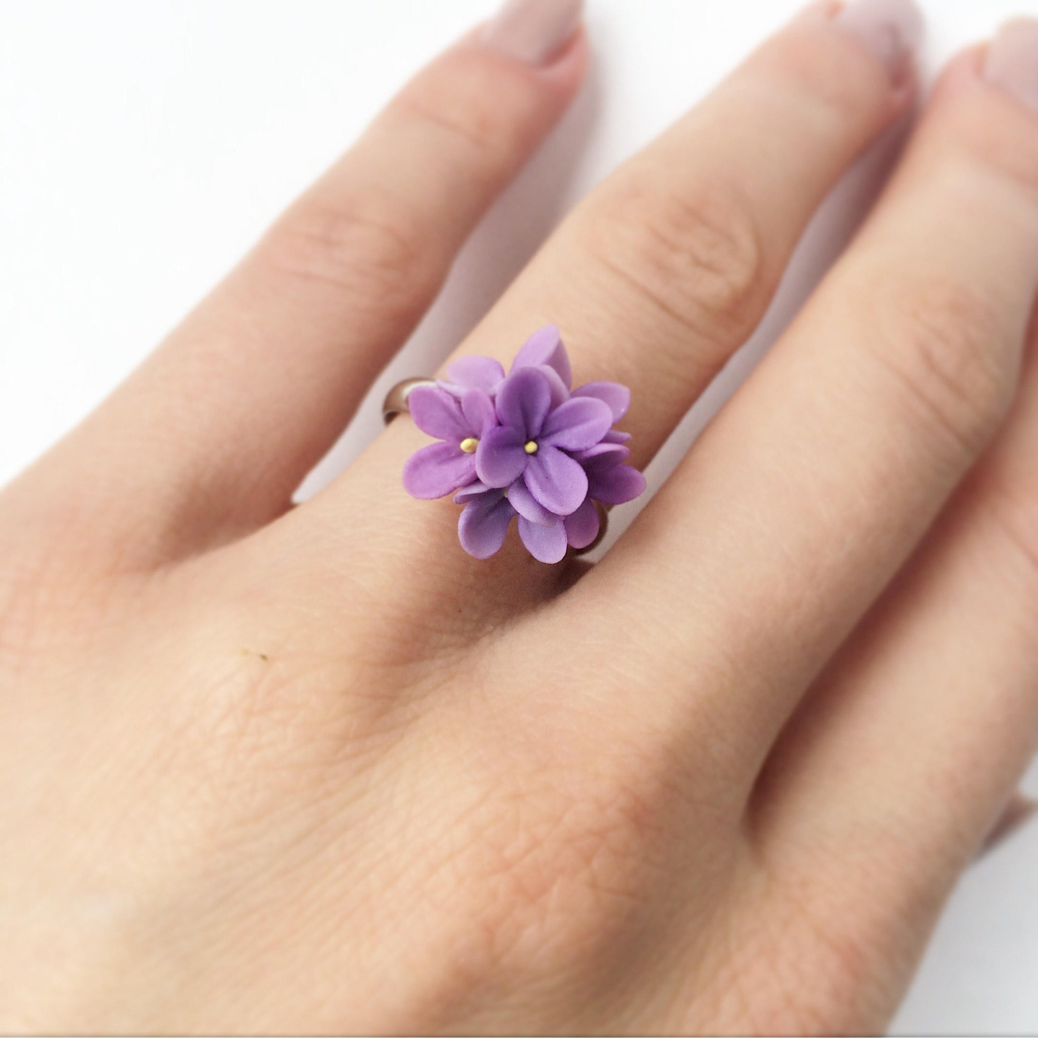 Lilac Ring Lilac Flower Ring for Rustic Wedding Botanical - Etsy