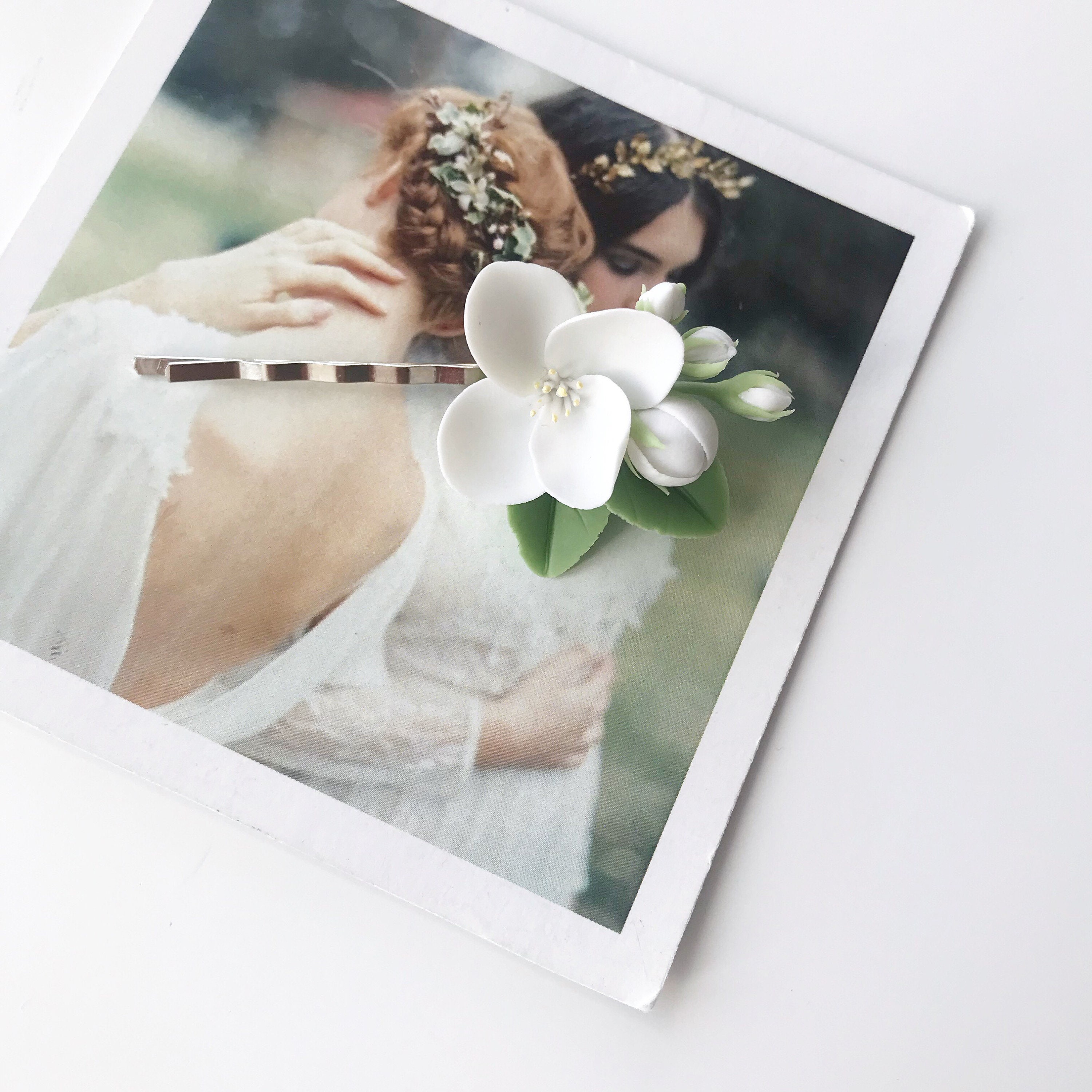 Ivory Flower Hair Pin Bridal Hair Pin White Flower Bobby Pin - Etsy