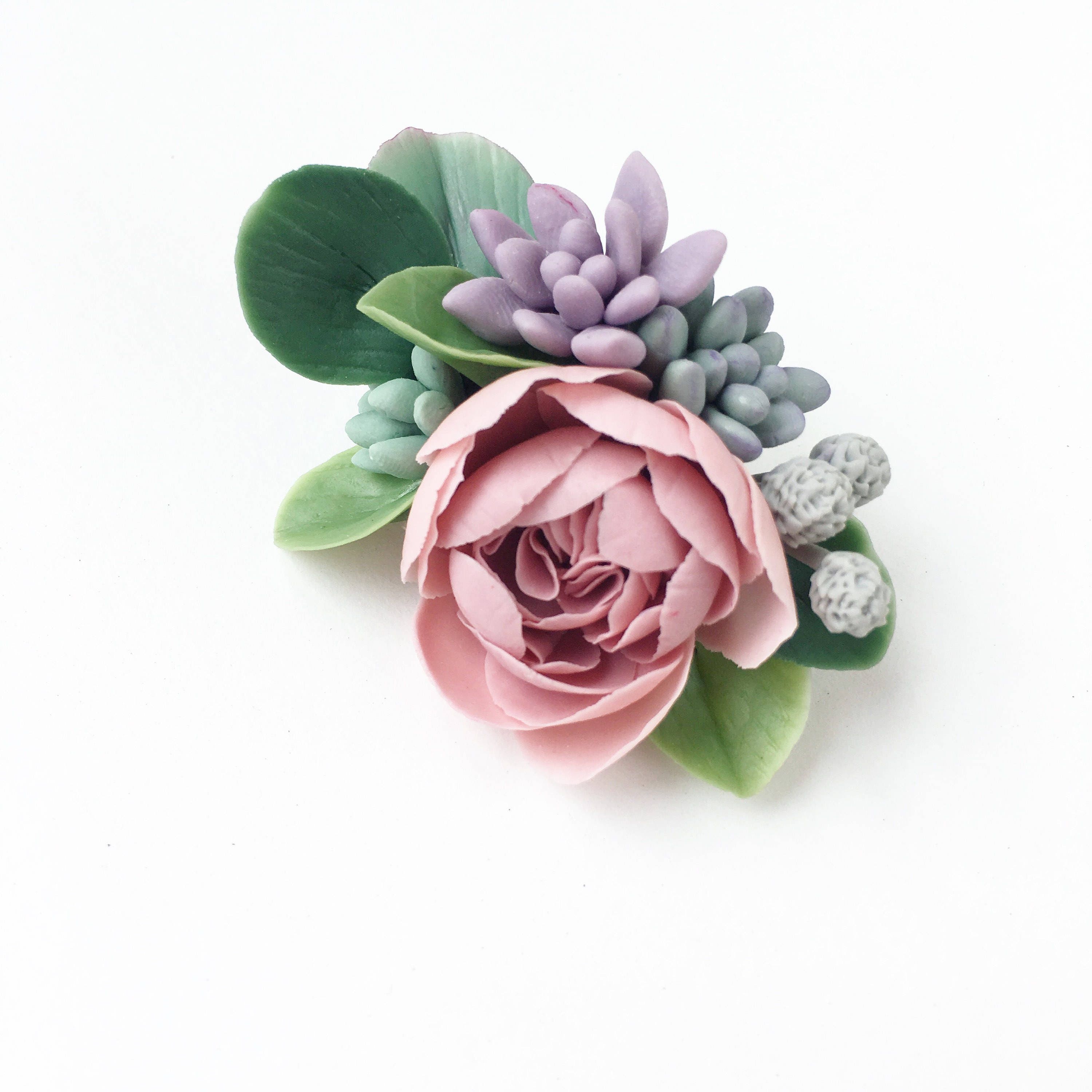 Dusty Rose Hair Clip Dusty Rose Brooch Pale Rose Hair Piece | Etsy