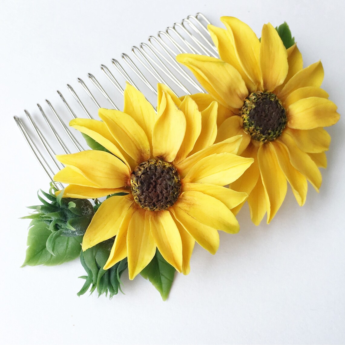 Sunflower hair comb flower hair comb bridal hair comb | Etsy