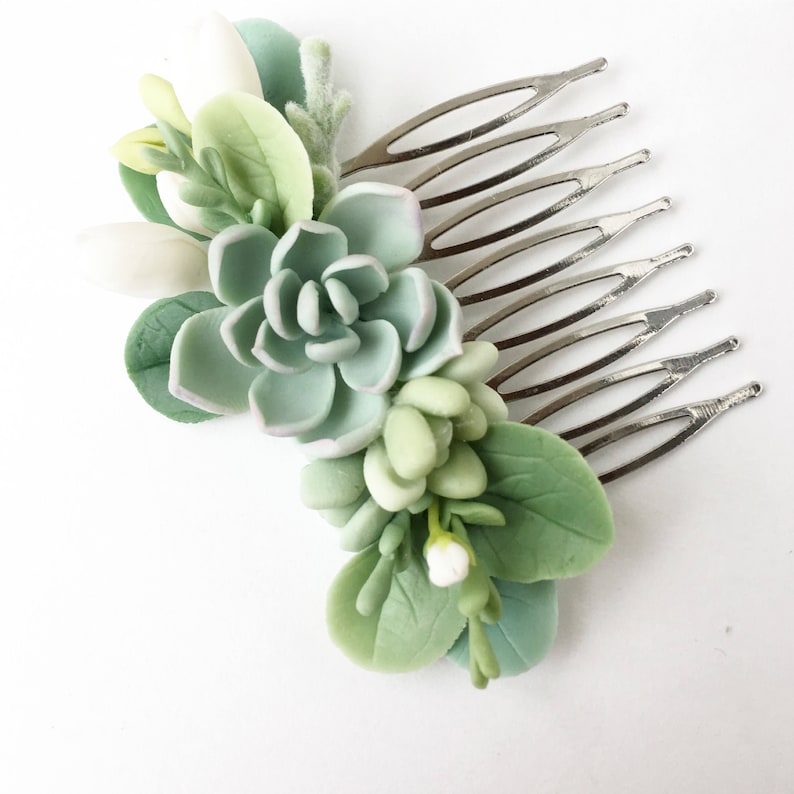 Succulent Hair Comb Mint Succulent Hair Piece Green Hair Stick - Etsy