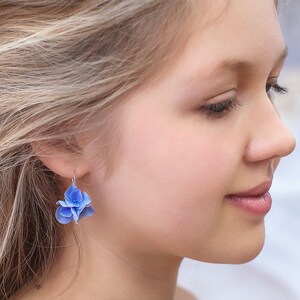 Blue Hydrangea Jewelry Set Blue Hydrangea Pendant Blue Hydrangea ...
