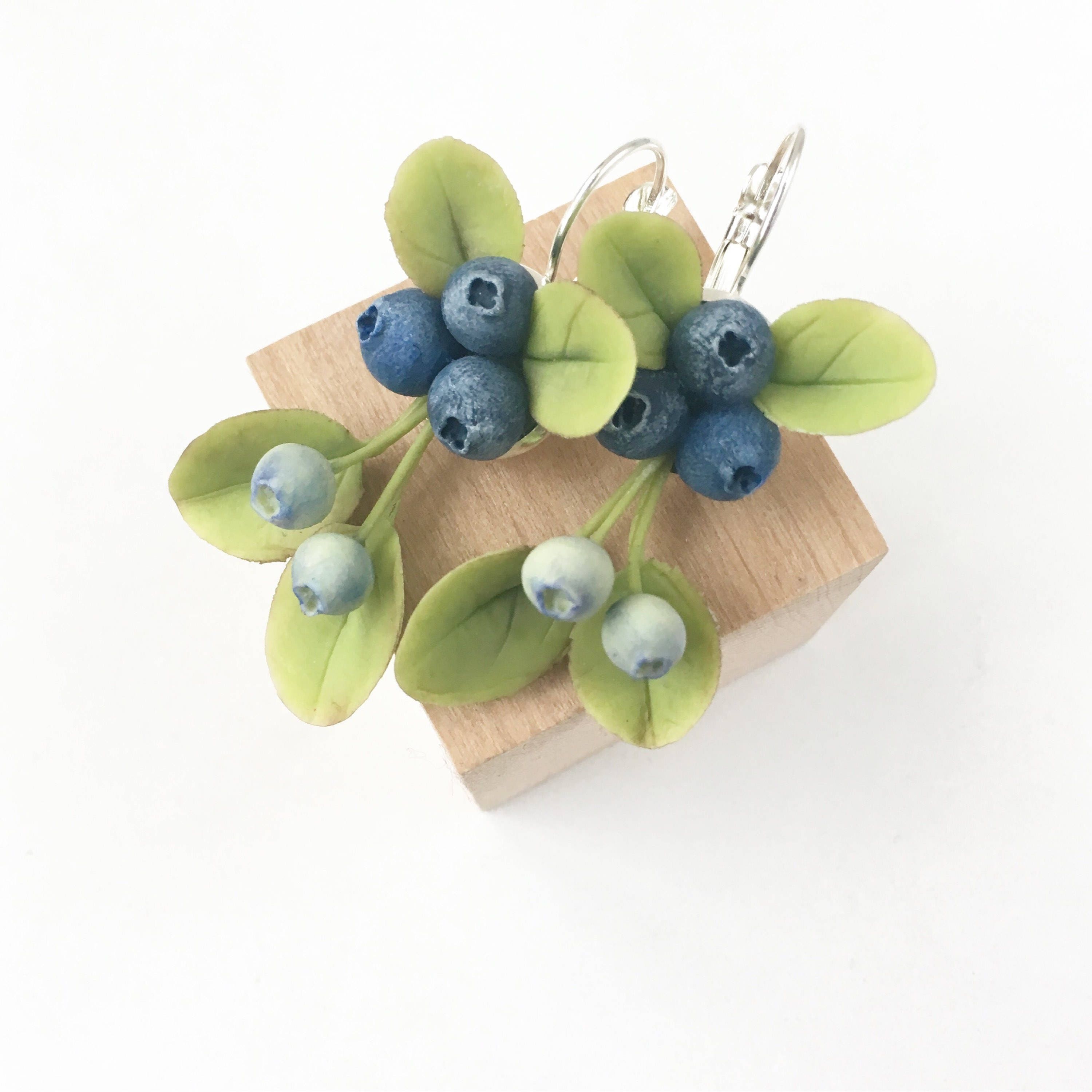 Blueberry Earrings Berry Jewelry Berries Earings Woodland | Etsy