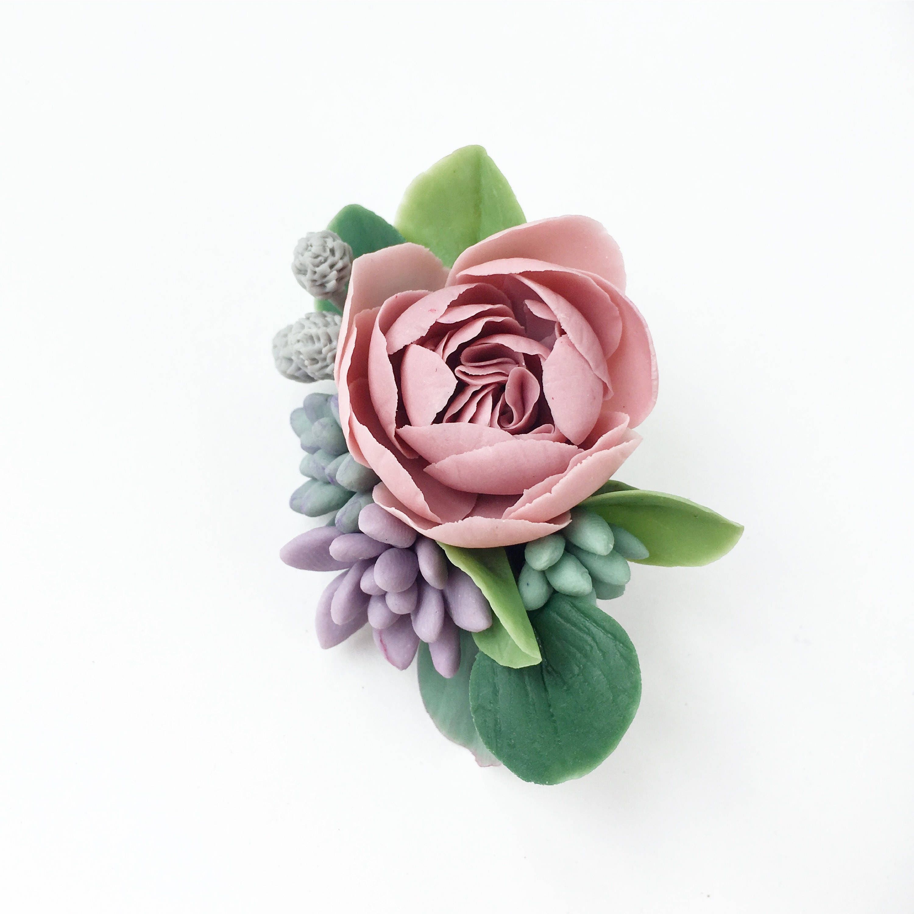 Dusty Rose Hair Clip Dusty Rose Brooch Pale Rose Hair Piece | Etsy