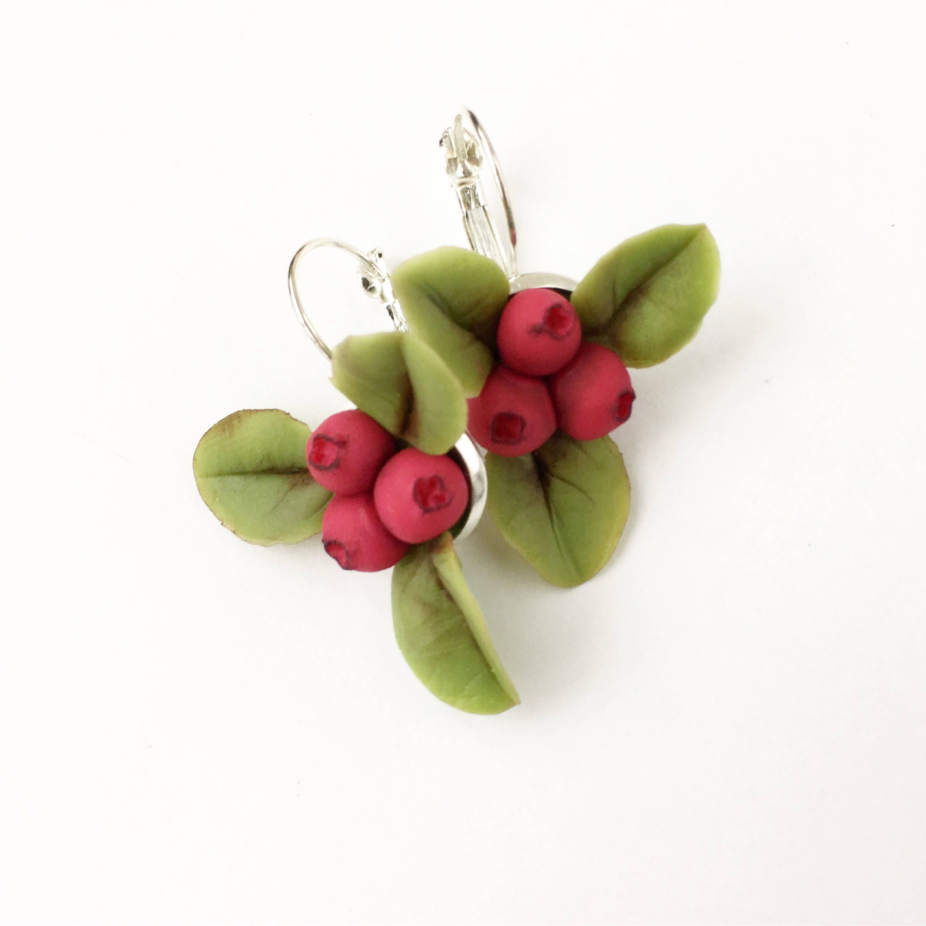 Red Berry Earrings Red Earrings Berry Jewelry Forest Earrings - Etsy