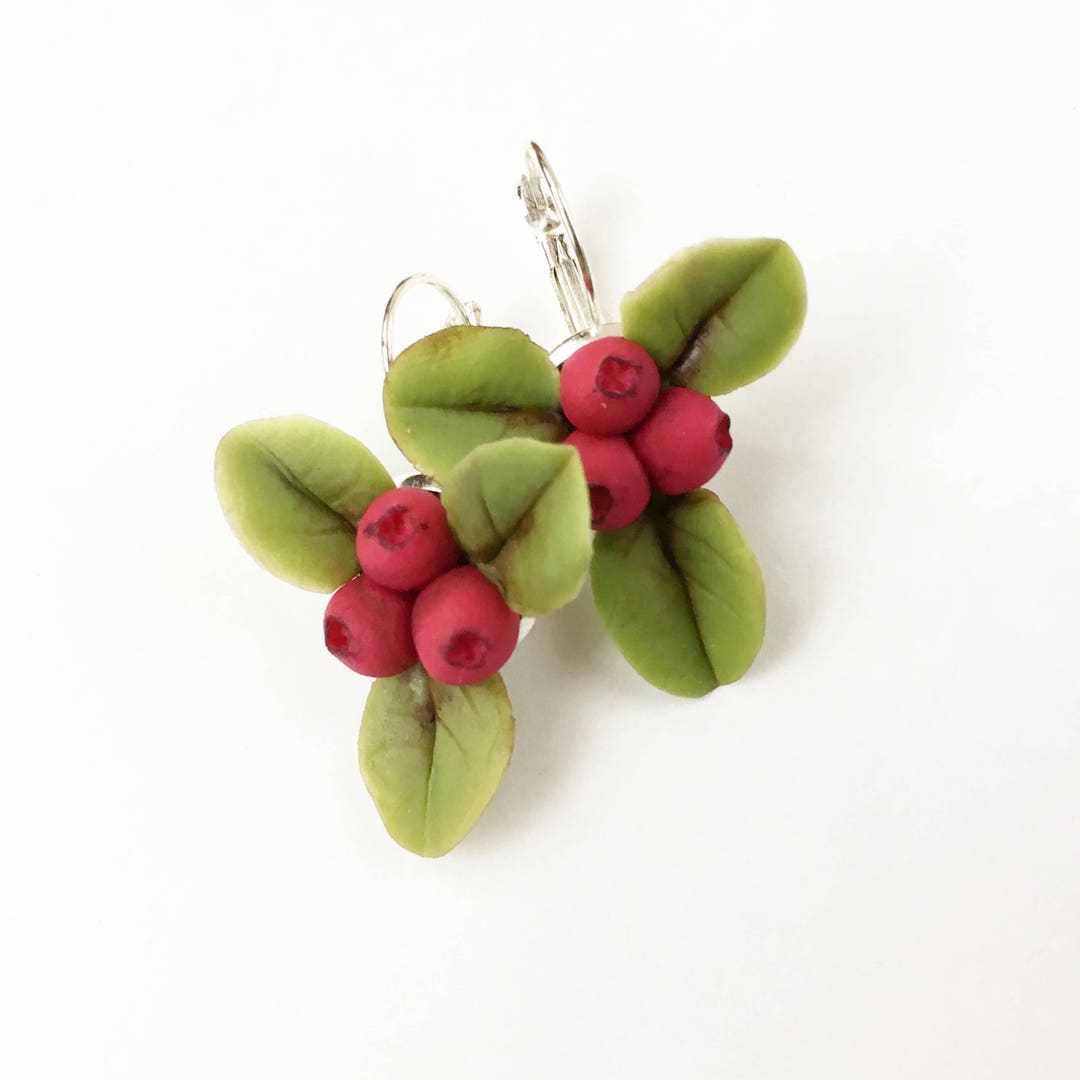 Red Berry Earrings Red Earrings Berry Jewelry Forest Earrings Winter ...
