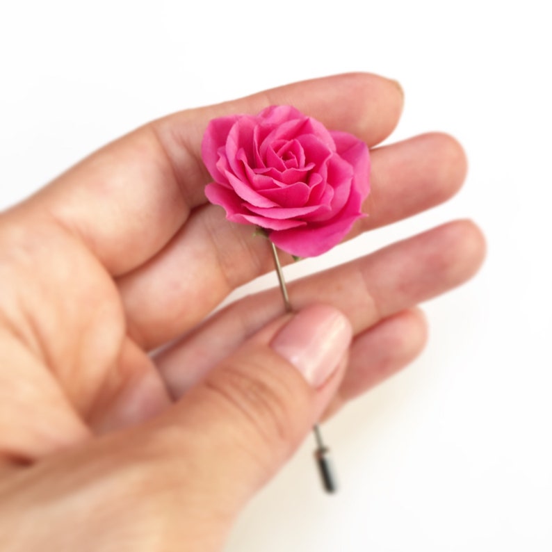 Flower Lapel Pin Rose Lapel Pin Flower Boutonniere Groomsmen | Etsy