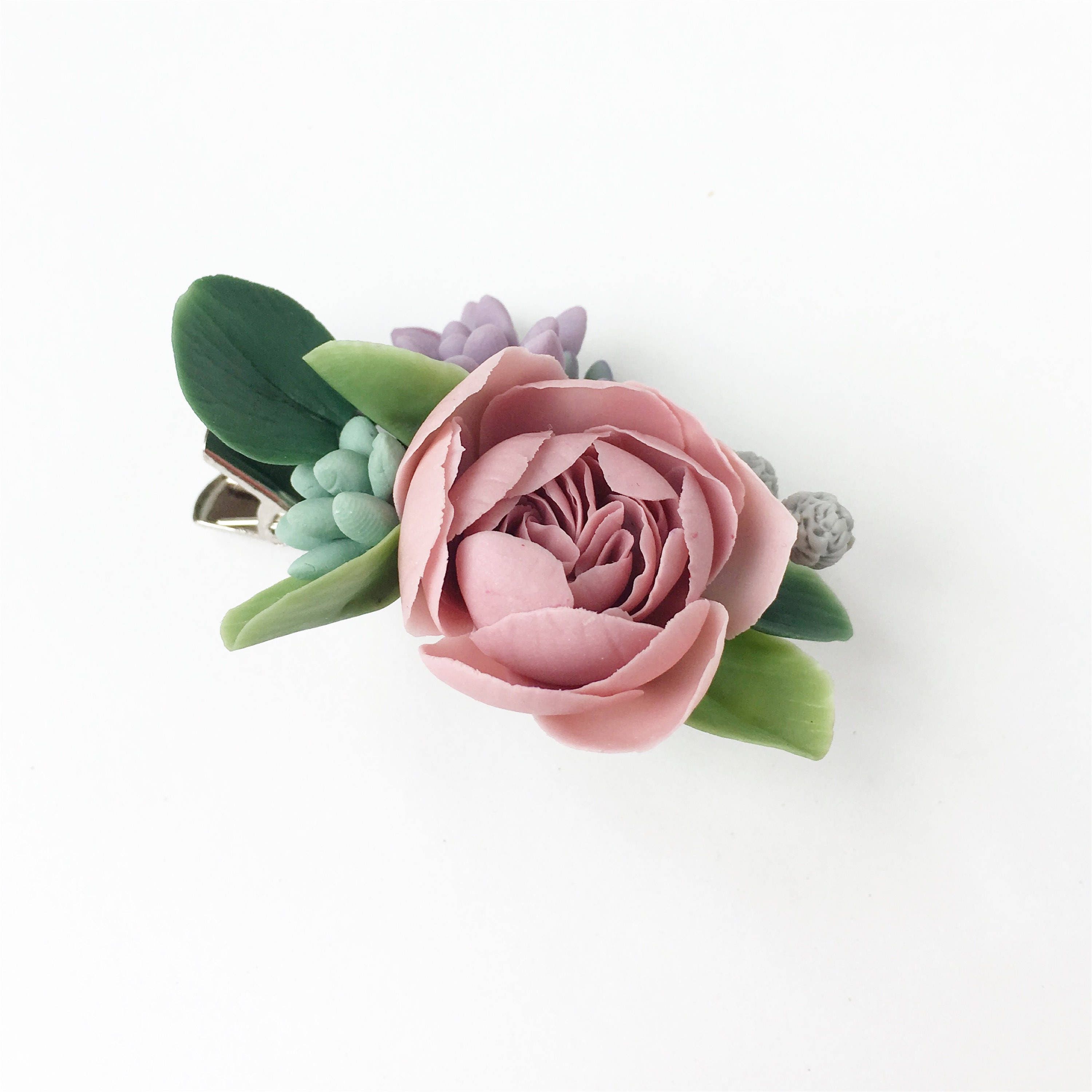 Dusty Rose Hair Clip Dusty Rose Brooch Pale Rose Hair Piece | Etsy