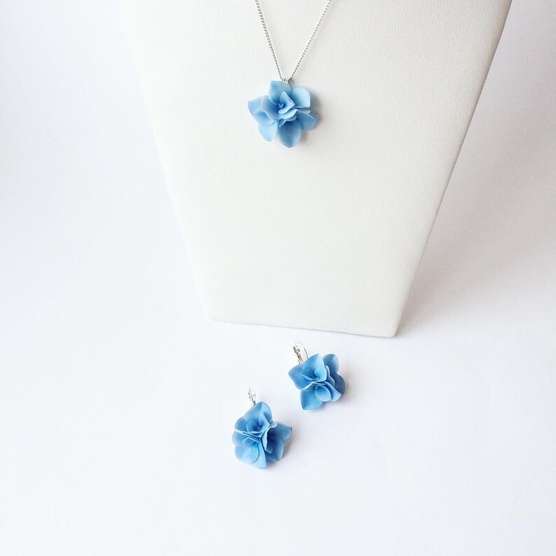 Blue Hydrangea Pendant Floral Jewelry Pendant Blue Pendant Floral ...