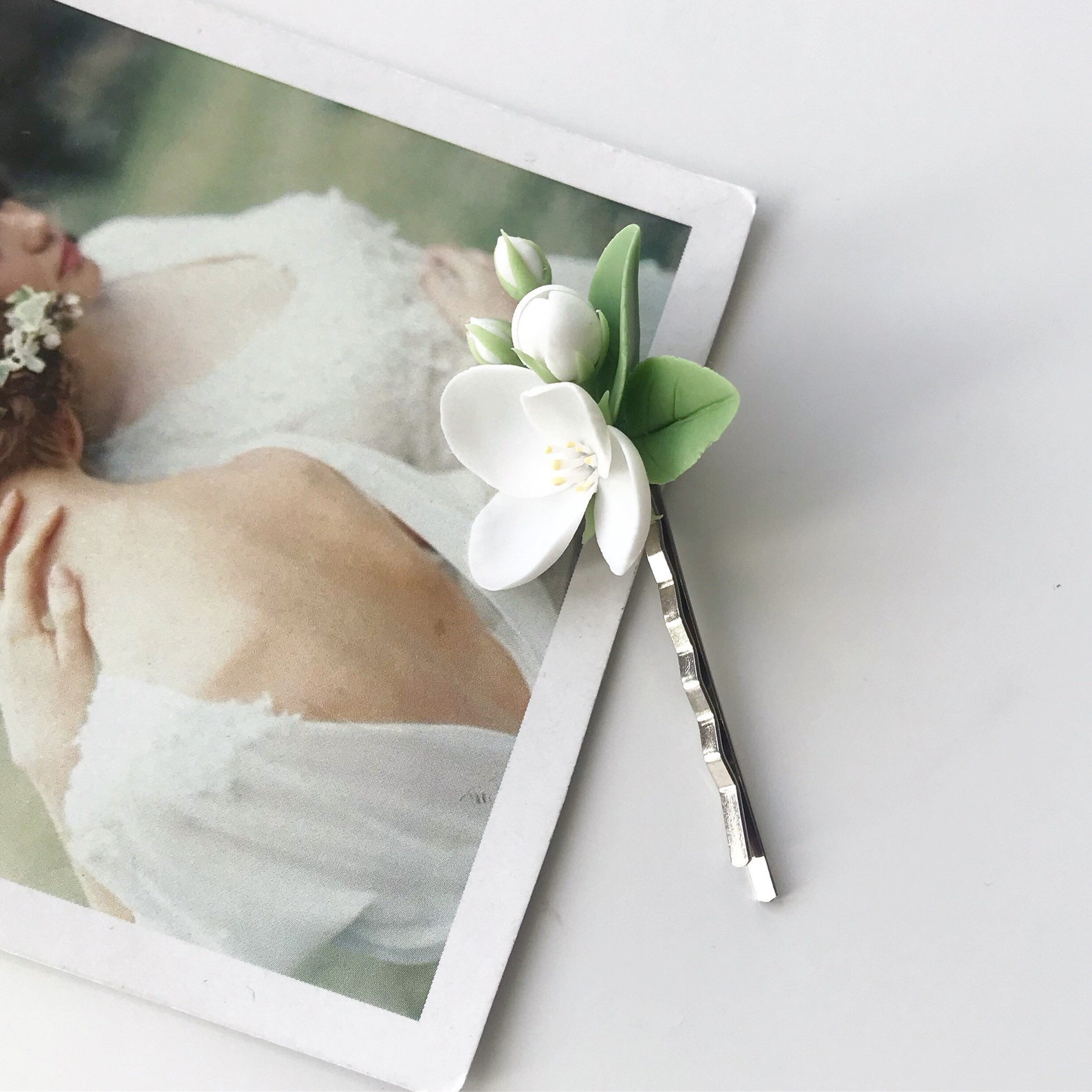 Ivory Flower Hair Pin Bridal Hair Pin White Flower Bobby Pin - Etsy