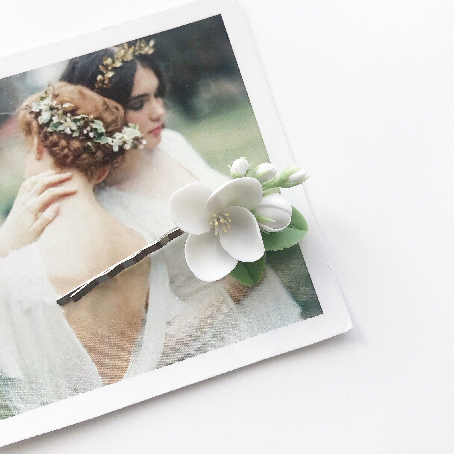 Ivory Flower Hair Pin Bridal Hair Pin White Flower Bobby Pin - Etsy