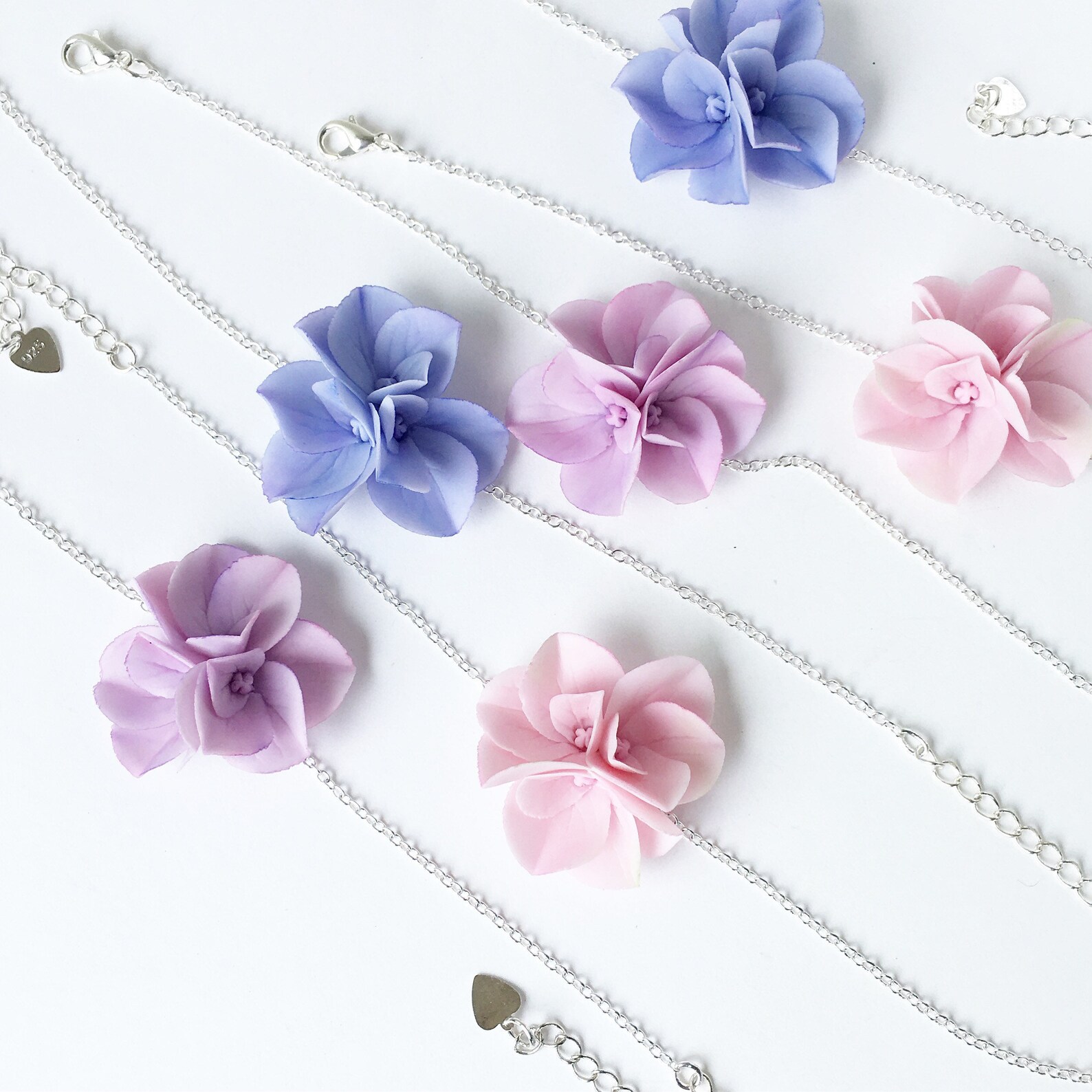 Hydrangea Bracelet Blue Bridesmaid Bracelet Hydrangea Jewelry - Etsy