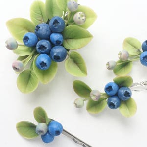 Blueberry Hair Clip Blueberry Brooch Berry Jewerly Summer Gift Berry ...