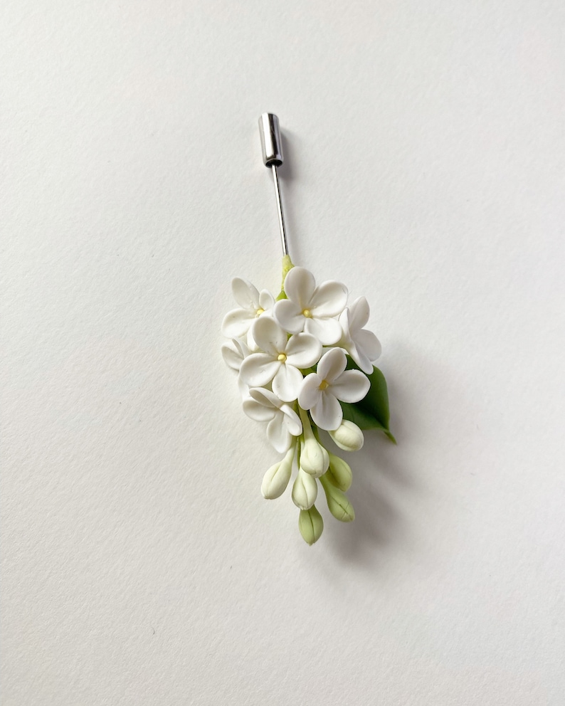 Flower Lapel Pin for Men White Lilac Lapel Pin Wedding - Etsy