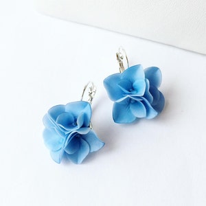 Blue Hydrangea Jewelry Set Blue Hydrangea Pendant Blue Hydrangea ...