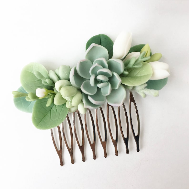 Succulent Hair Comb Mint Succulent Hair Piece Green Hair Stick - Etsy