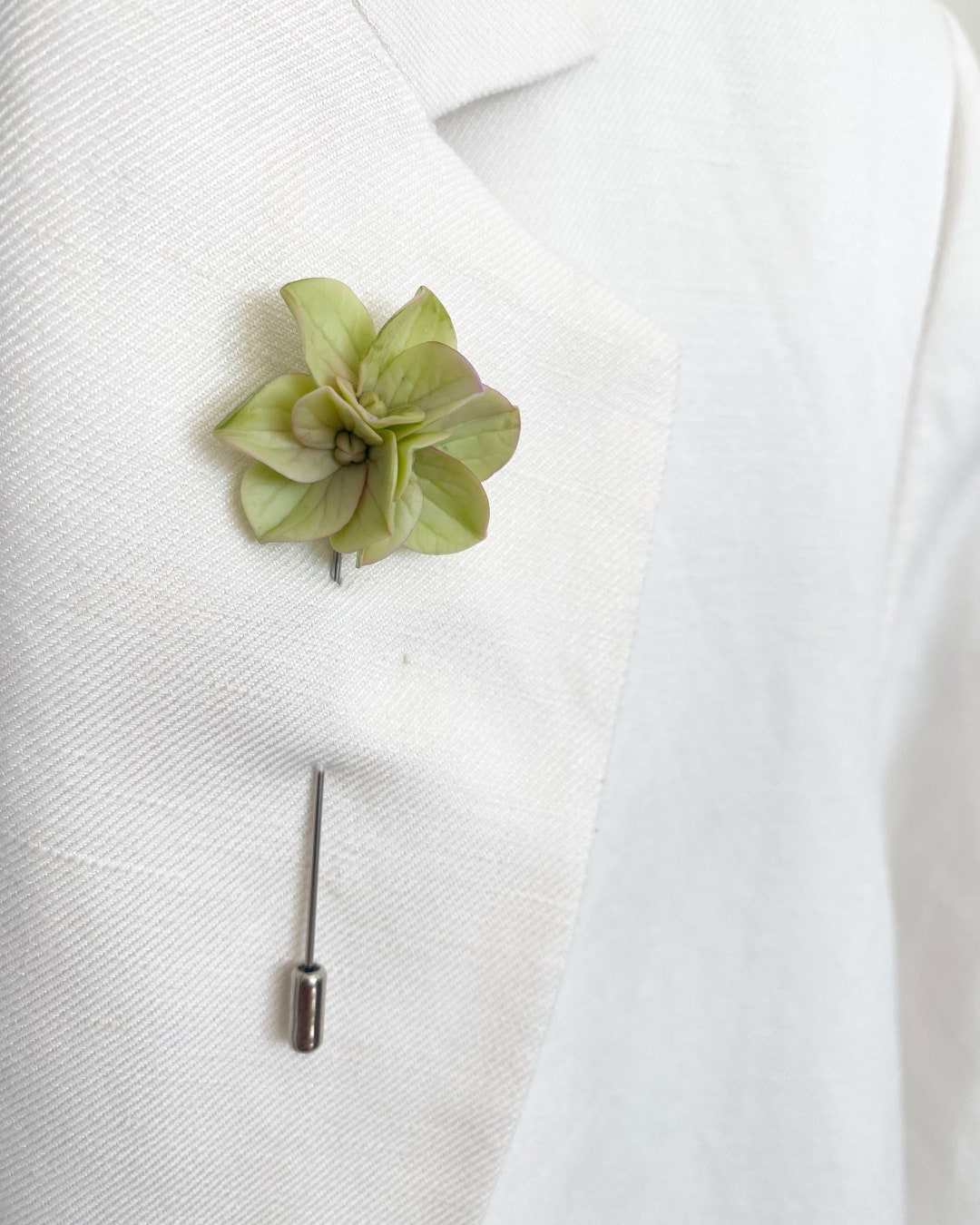 Green Lapel Pin Hydrangea Lapel Pin Mens Lapel Pin Flower Lapel Pin ...