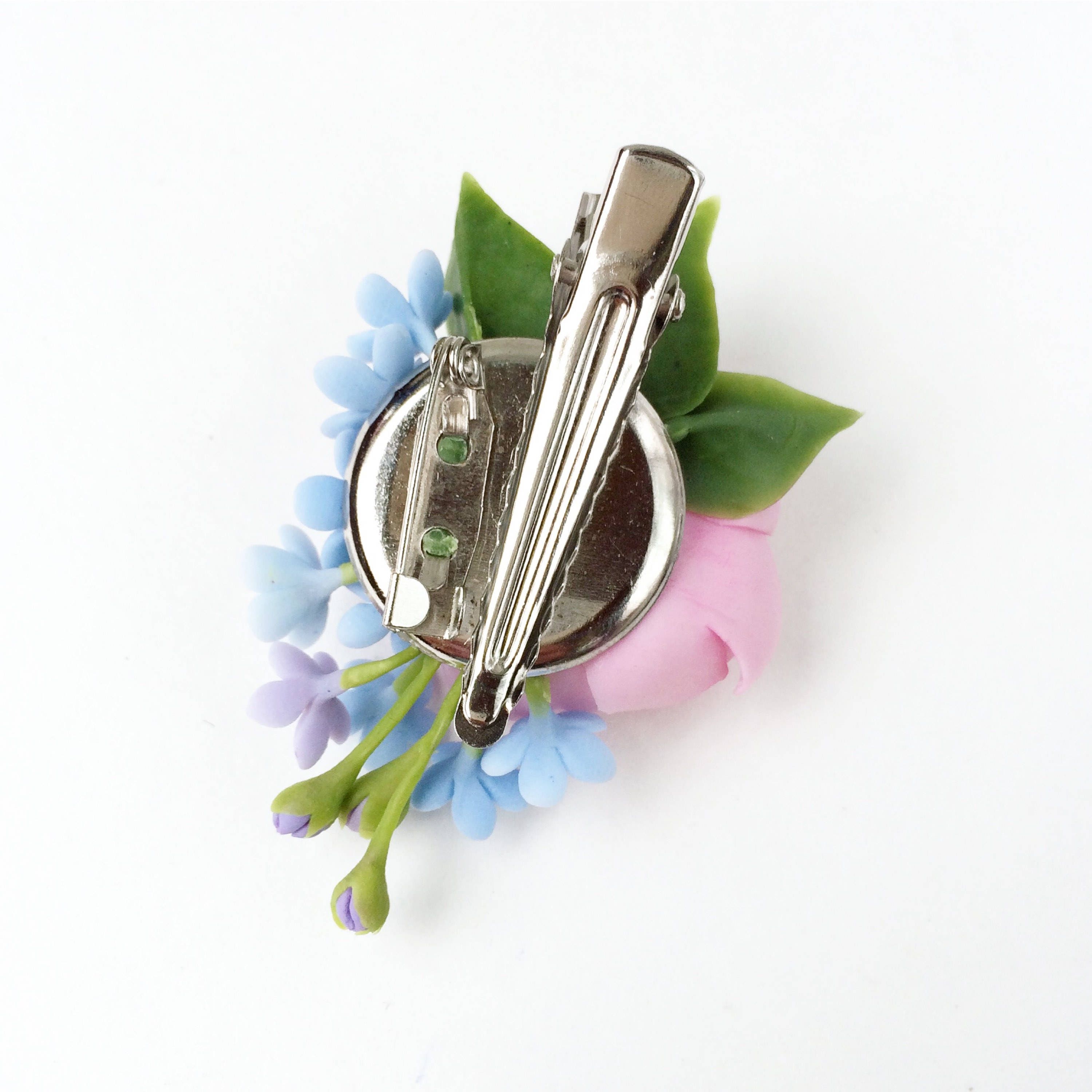 Pink Peony Hair Clip Blush Flower Head Piece Forgetmenot Hair Clip Pink ...
