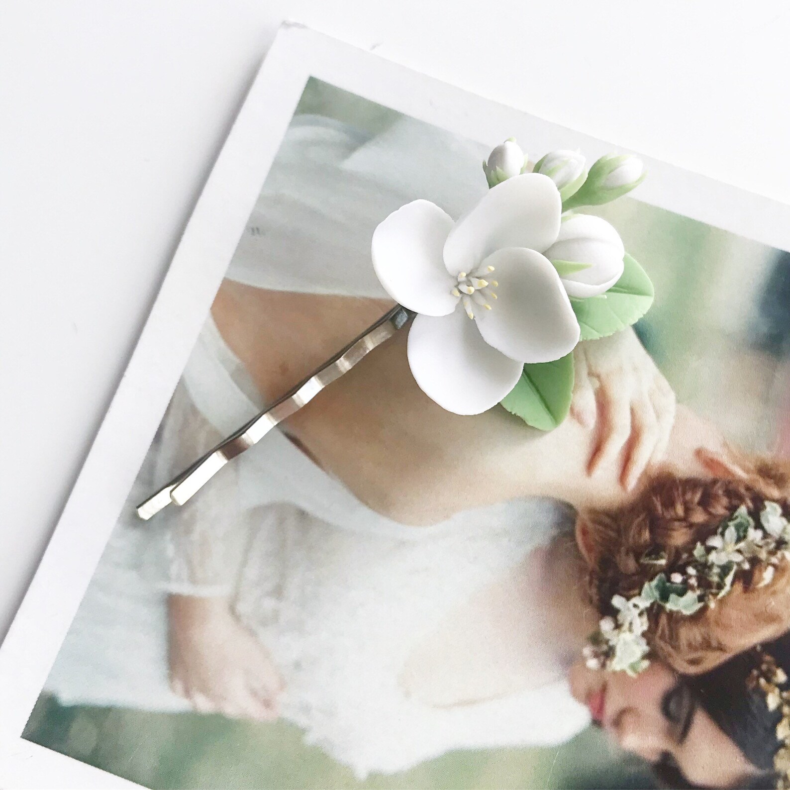 Ivory Flower Hair Pin Bridal Hair Pin White Flower Bobby Pin - Etsy