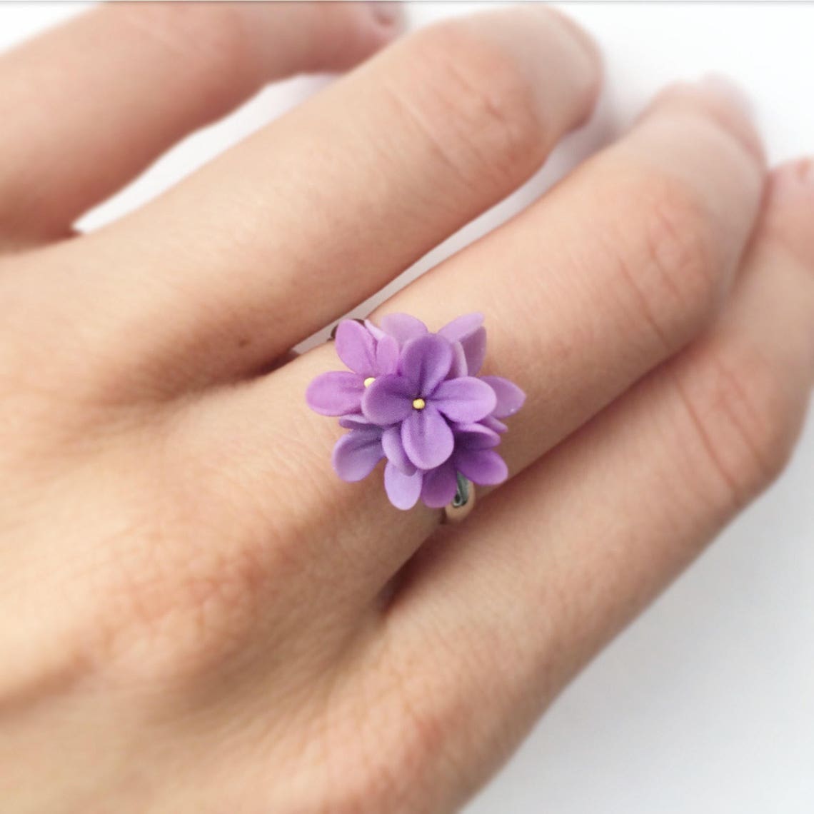 Lilac Ring Lilac Flower Ring for Rustic Wedding Botanical - Etsy