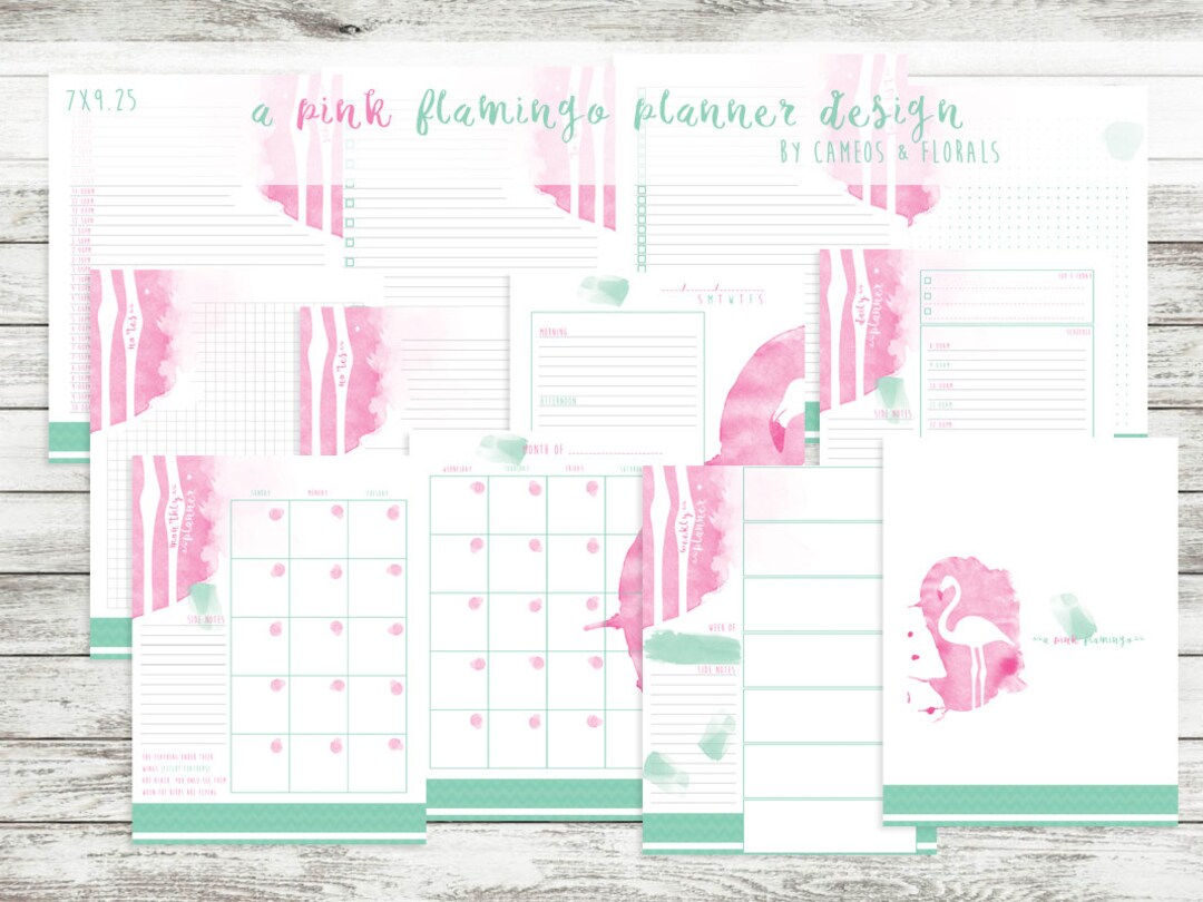 HAPPY PLANNER Printable - Pink FLAMINGO Planner Essentials Bundle ...