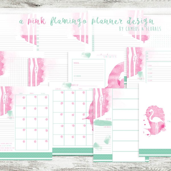 Flamingo Planner - Etsy