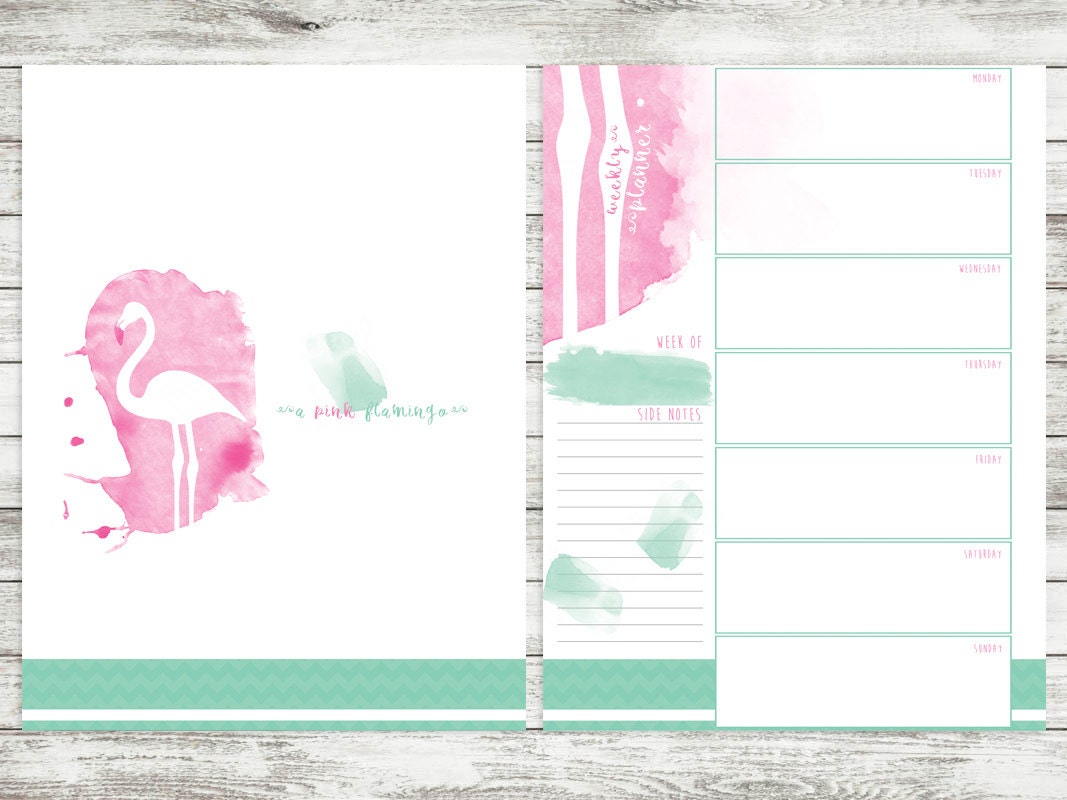 HAPPY PLANNER Printable Pink FLAMINGO Planner Essentials Bundle : Daily ...