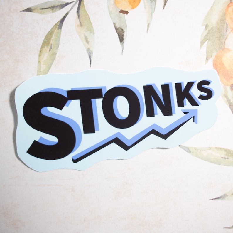 Stock Stickers Stonks Go Up Stonks Decal Meme Stickers Stonks Meme Meme ...