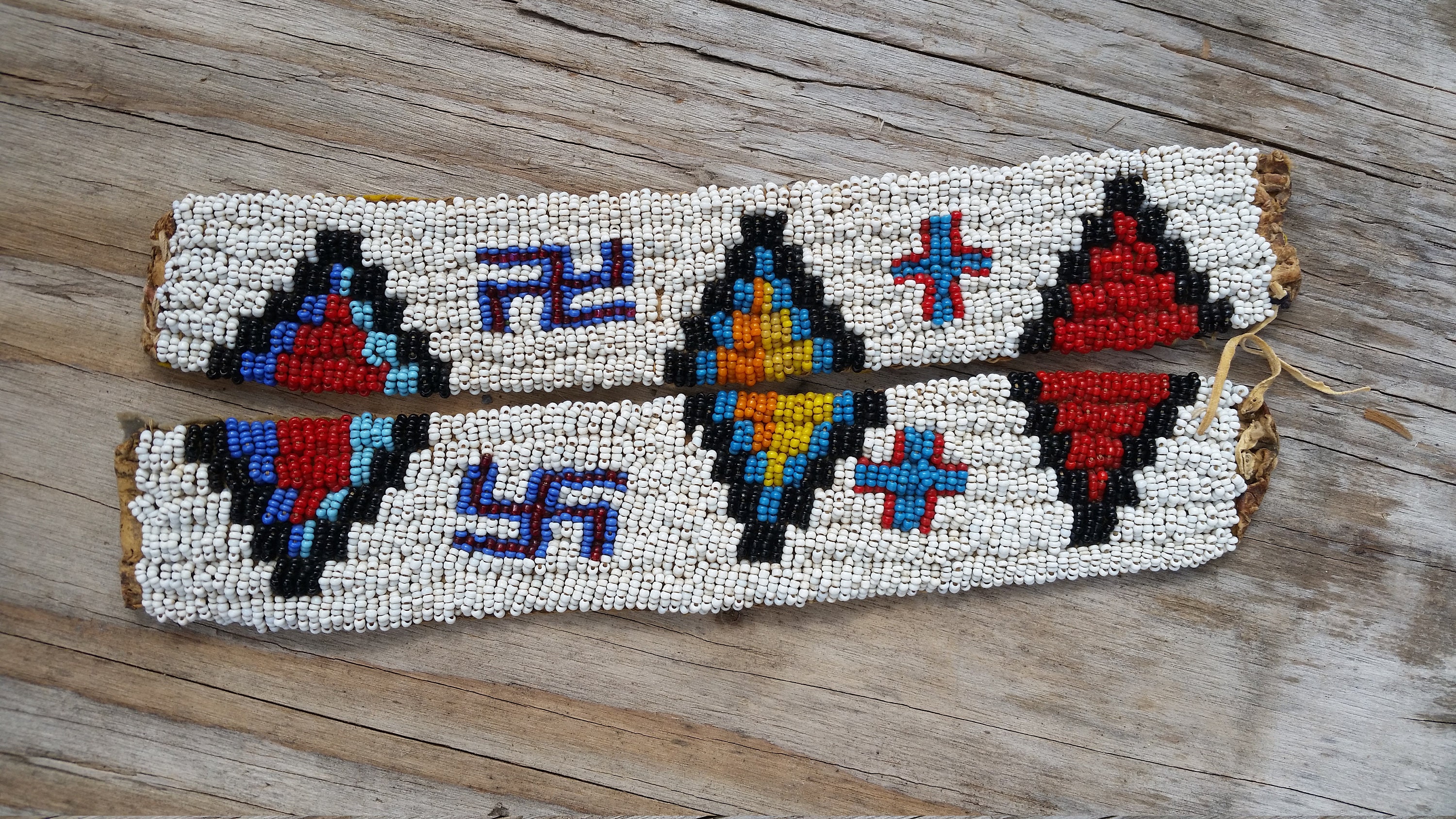 Pair Antique Native American Beaded Strips - Etsy