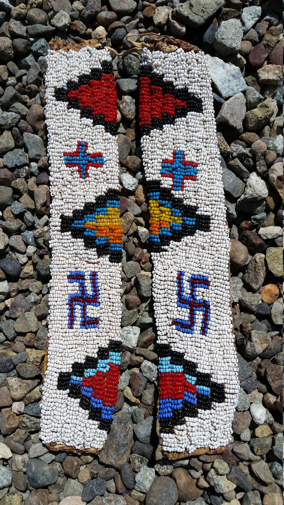 Pair Antique Native American Beaded Strips - Etsy