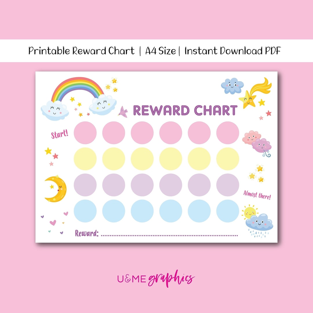 Rainbow Reward Chart, Kids Reward Chart, Printable Reward Chart - Etsy