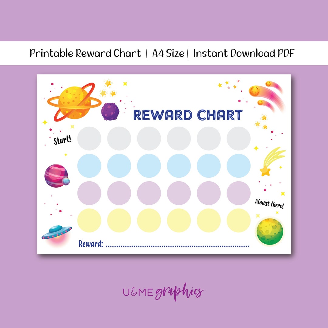 Space Reward Chart, Kids Reward Chart, Printable Reward Chart, Space ...