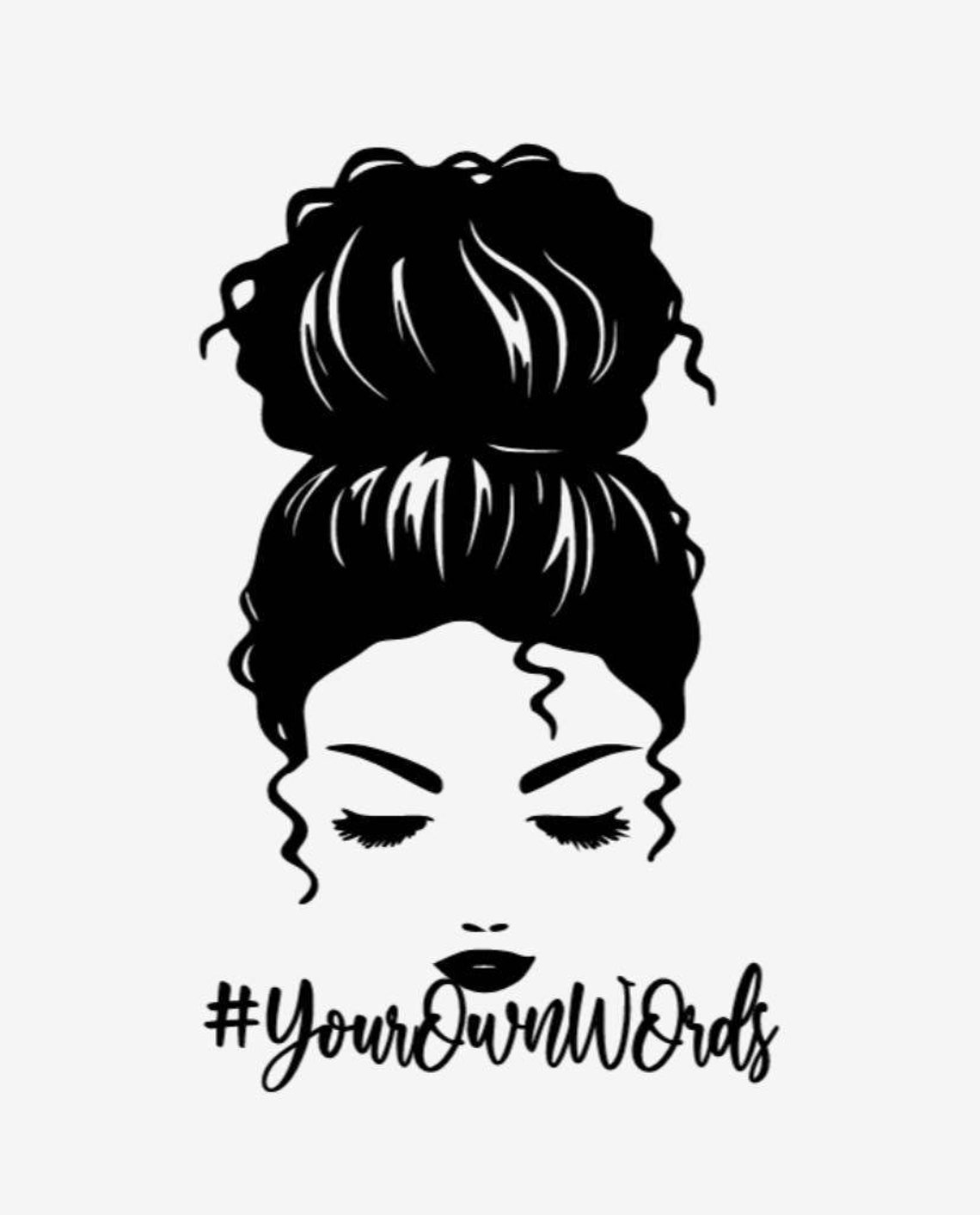 Your Own Words Mom Sticker.vinyl Decal.messy Bun.busy Mom.sticker Decal ...