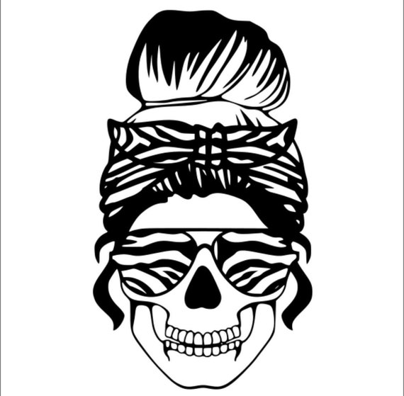 Cool Skull Sticker Headband Skull Vinyl Decal Cool Mom | Etsy