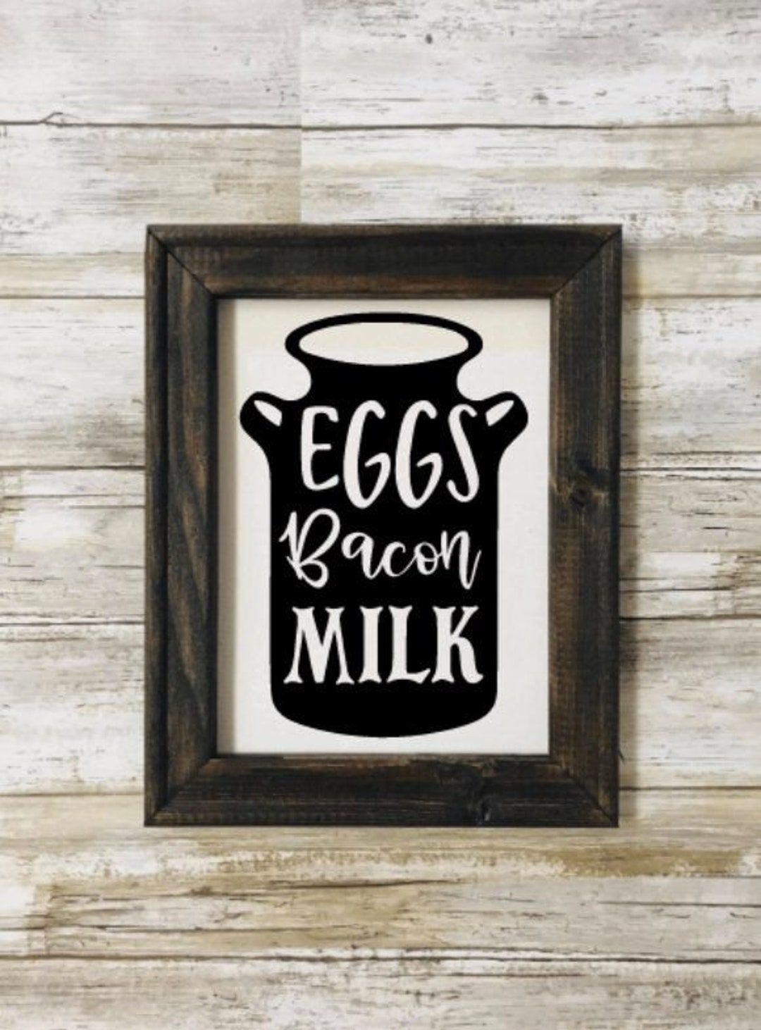 Eggs Bacon Milk.reverse Canvas Sign.kitchen Sign.funny Canvas.farmhouse ...