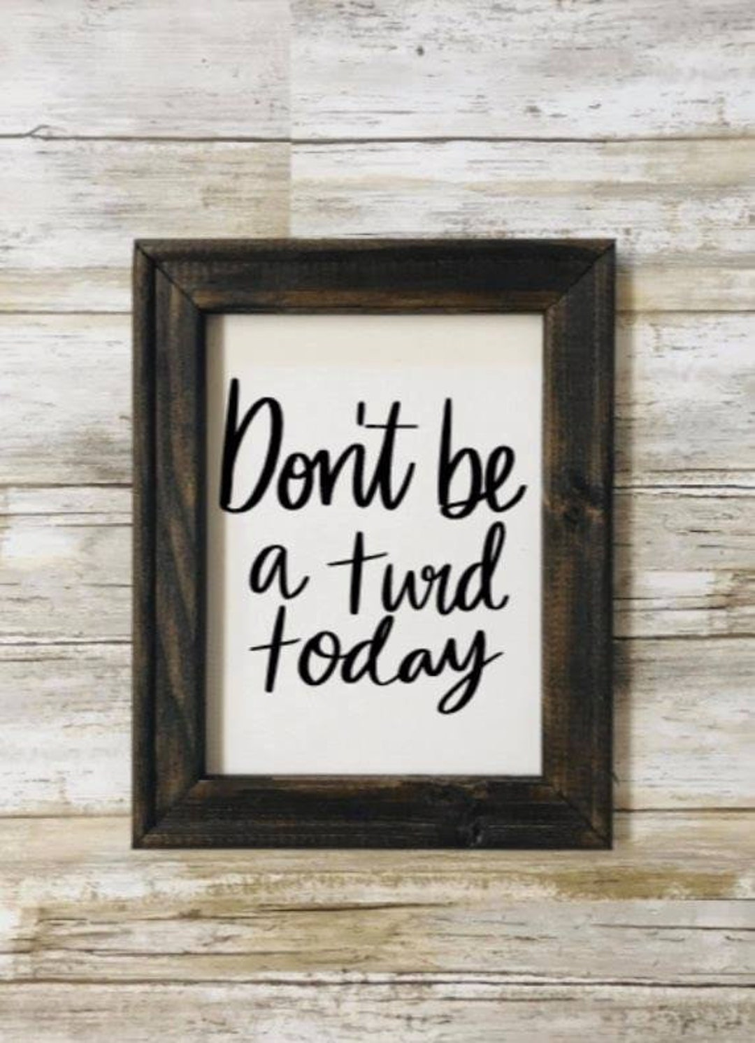 Bathroom Sign, Don't Be A Turd Today, Funny Canvas Sign, Home Decor ...