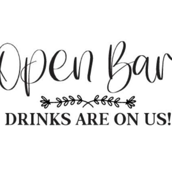 Open Bar Sticker - Etsy