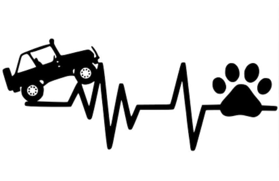 Outdoor Sticker off Road Decal Heartbeat Sticker Dog | Etsy