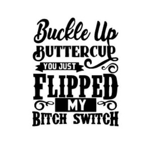 Buckle up Buttercup You Just Flipped My Bitch Switch.vinyl Decal.water Bottle Sticker.bumper ...