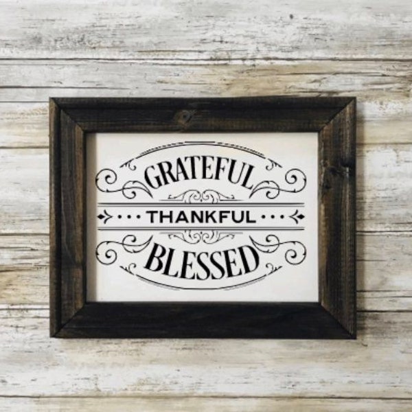 Grateful Thankful Blessed Sign - Etsy