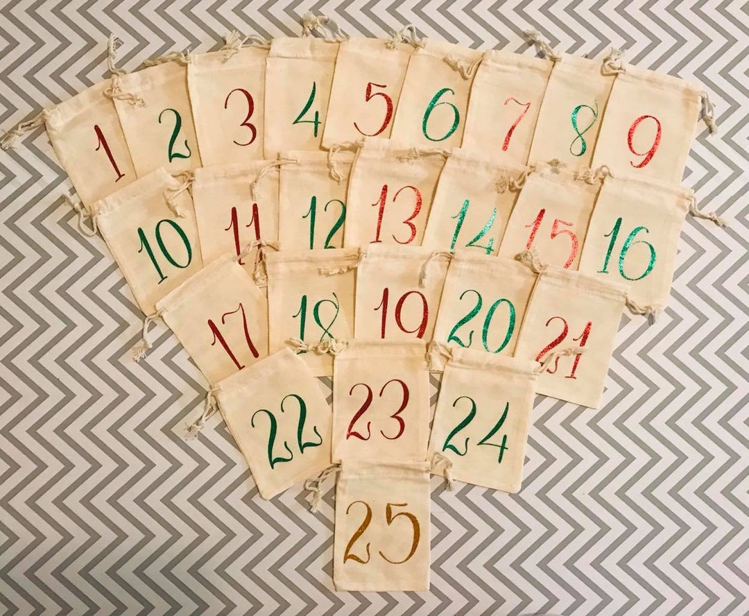 Christmas Advent Calendar.christmas Calender Bags.christmas Countdown ...