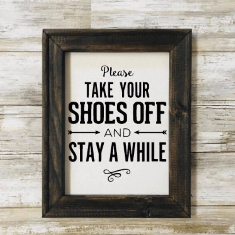 Take Shoes off Sign - Etsy