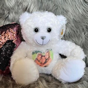 White Bear With Picture & Voice | Memory Bear W/ Picture | Memory ...